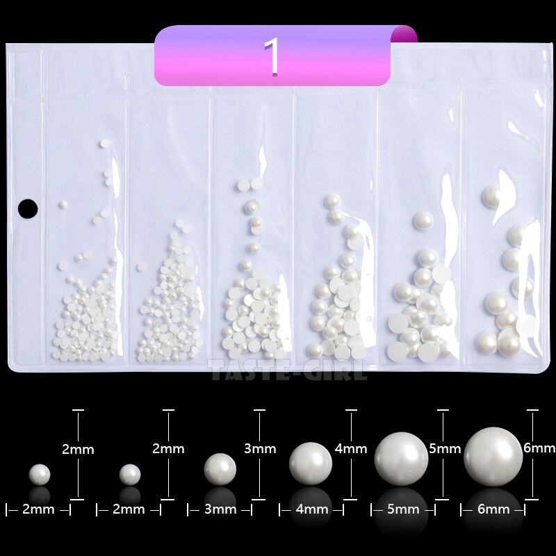 6 Grids/Pack Mix Sizes Shapes White AB Round Squar... – Grandado