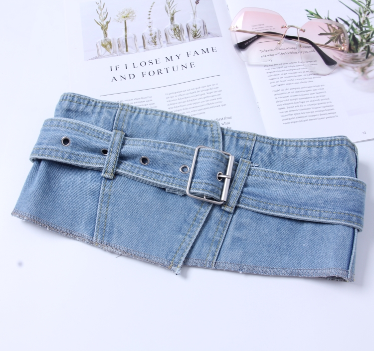 Demin Stof Breed Slanke Corset Riem Vrouwen Vintag... – Vicedeal