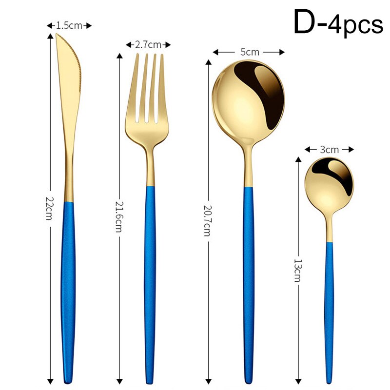 4Pcs Dinnerware Set Stainless Steel Cutlery Set Mi... – Vicedeal