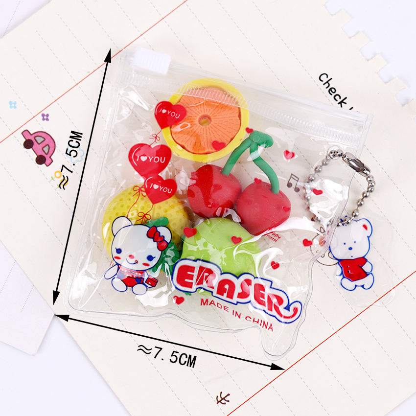 1Pack Rubber Stationery Pencil Erasers Fruit Cuisi... – Grandado