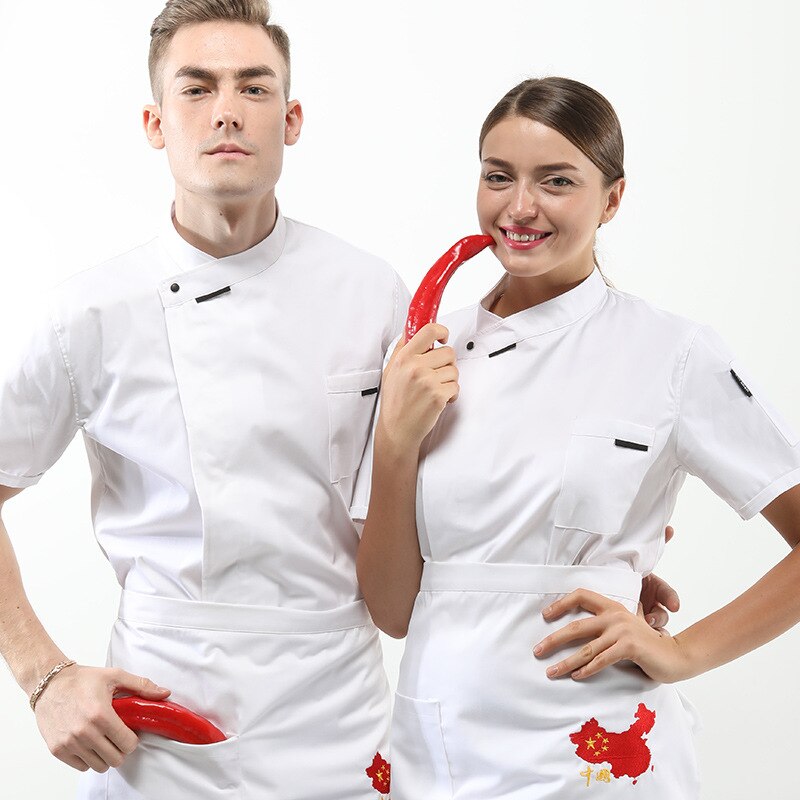 Chef's short-sleeved restaurant hotel chef uniform... – Grandado