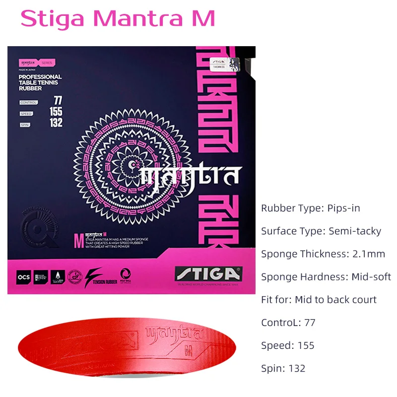 STIGA MANTRA M / H / S Series Table Tennis Rubber ... – Grandado