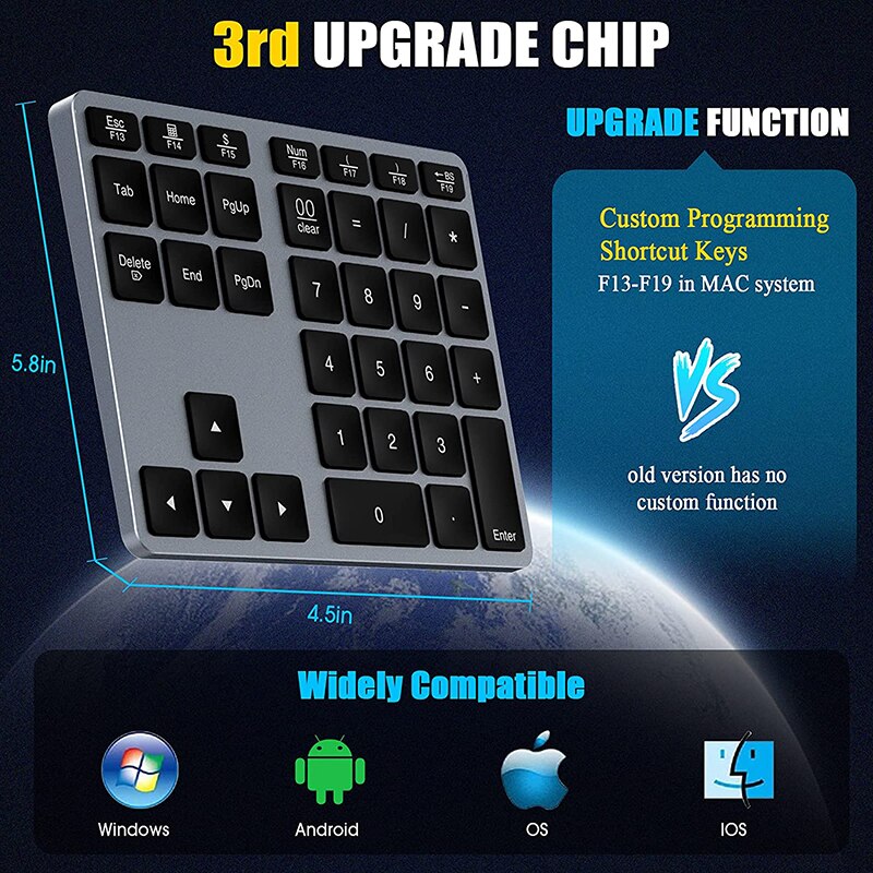 SeenDa Wireless Bluetooth Number Pad for Laptop Re... – Grandado SeenDa Wireless Bluetooth Number Pad for Laptop Re... – Grandado