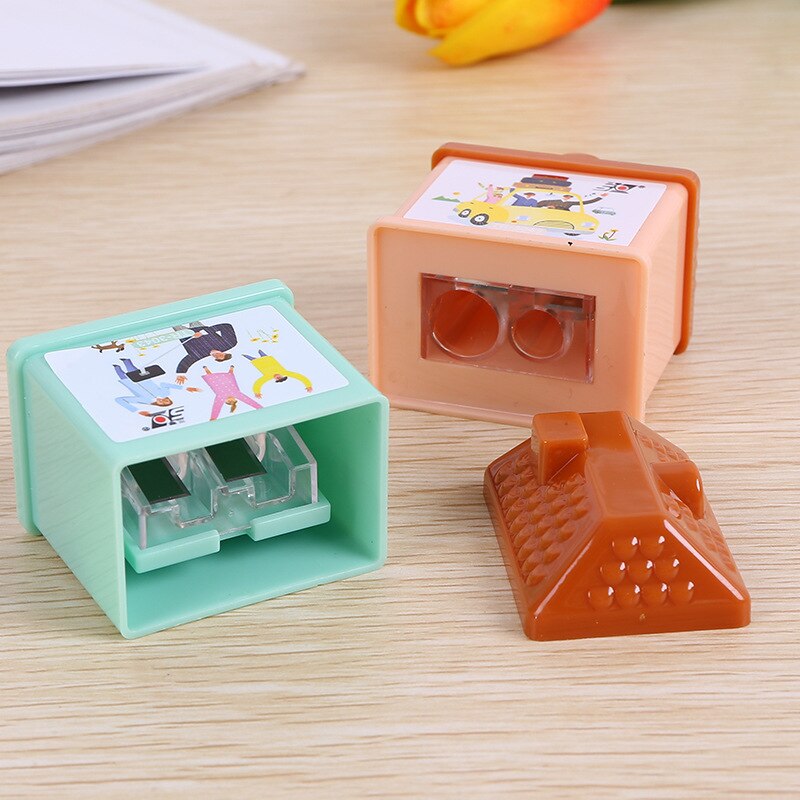 cartoon size hole pencil sharpener double hole pen... – Vicedeal
