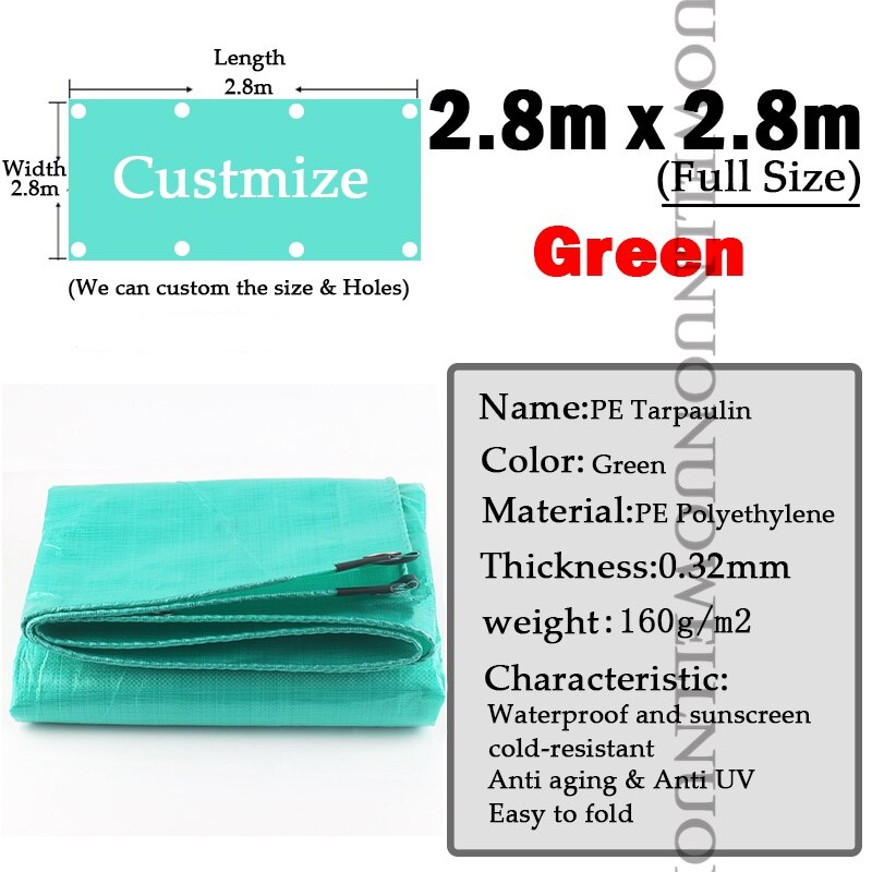 0.32mm Thick Green PE Tarpaulin Rainproof Cloth Ou... – Grandado