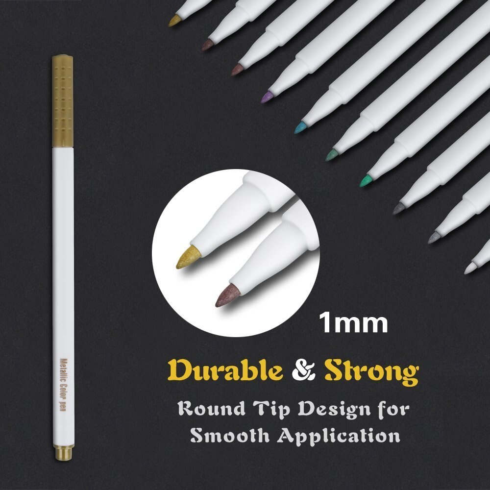 Metallic Marker Pens 15 Assorted Color Fine Tip Sh... – Vicedeal