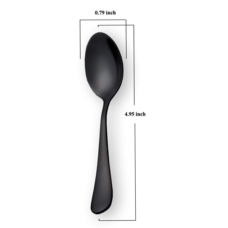 Black teaspoons teaspoons, Mini stainless steel ca... – Grandado