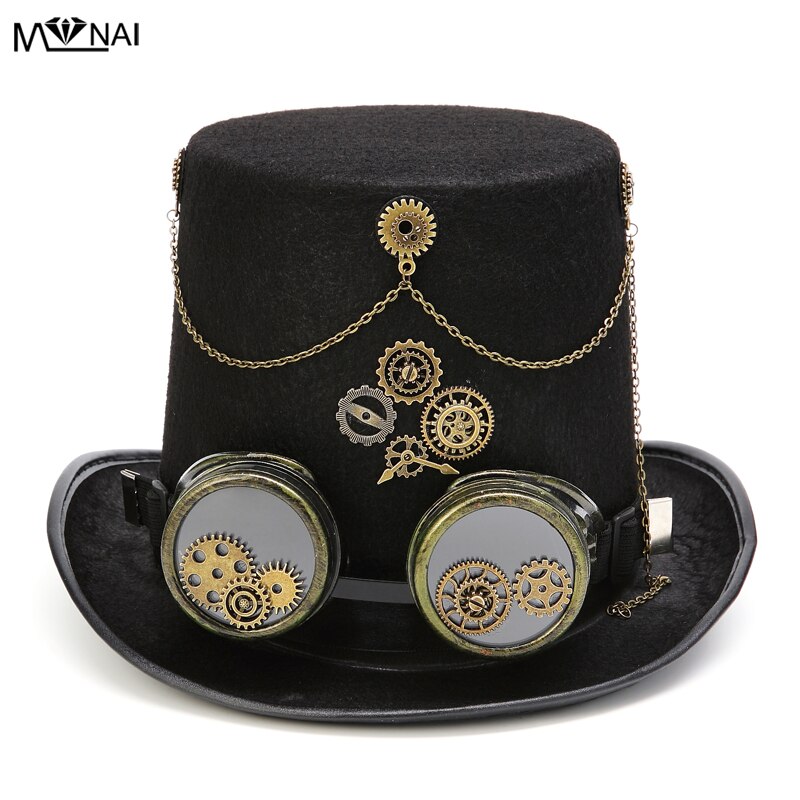 Retro Costume Steam Punk Top Hat with Gears Chain ... – Vicedeal