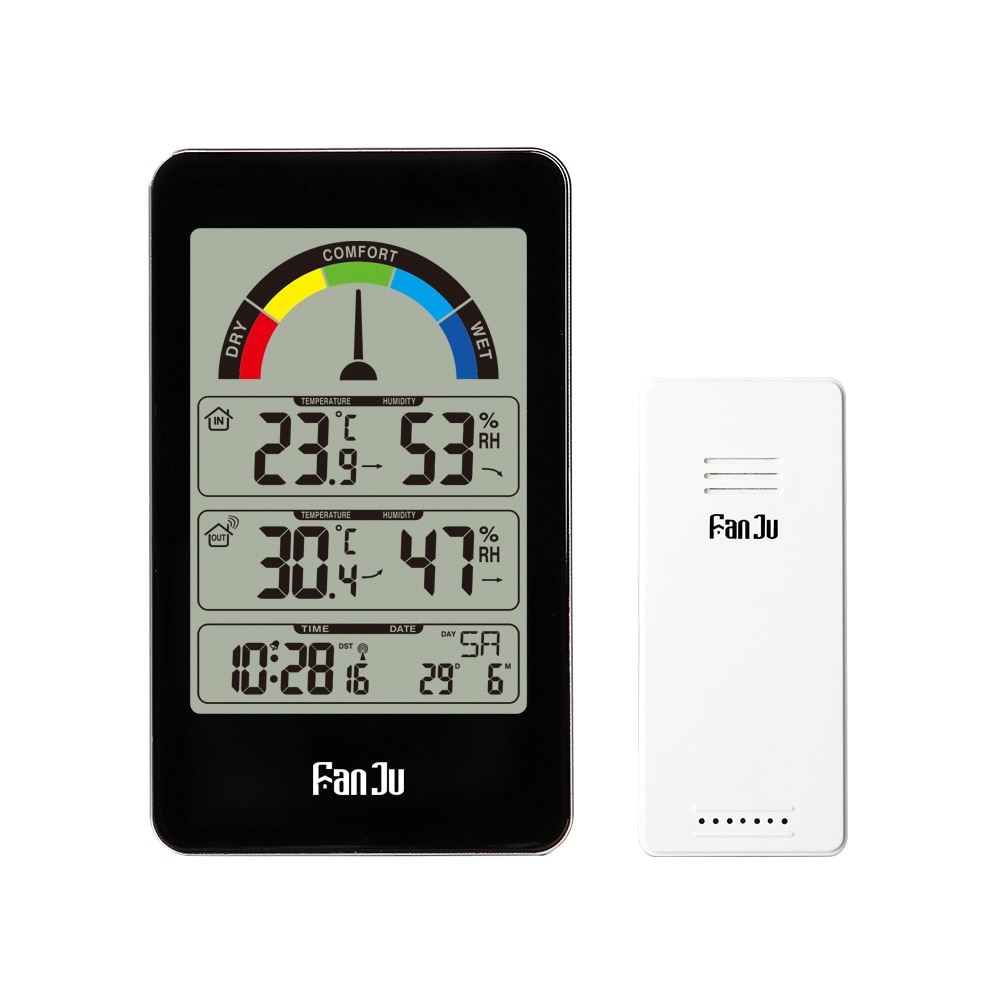 FanJu 3356 Weather Station Clock with Outdoor Sens... – Grandado