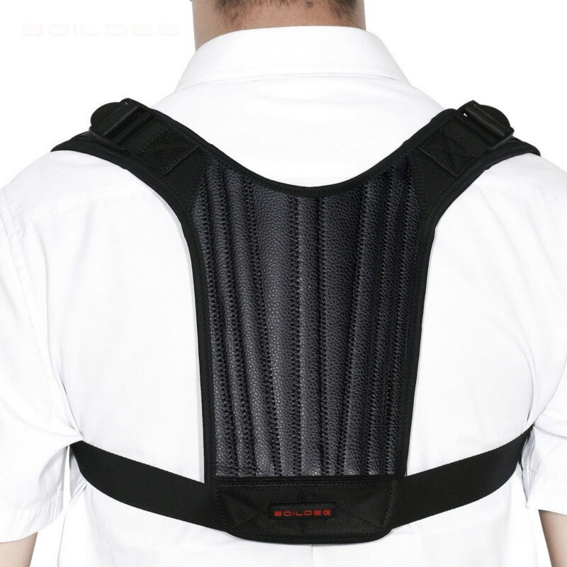Leather Back Support Spine Posture Corrector 3 Spr... – Grandado
