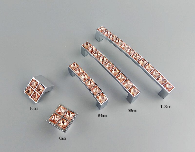 Real Crystal Glass Orange Diamond Handle Furniture... – Vicedeal