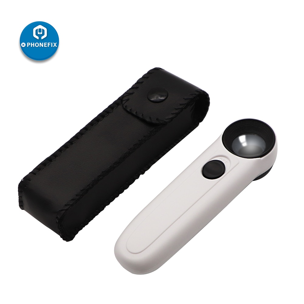 PHONEFIX LED Light Handheld 40x HD Magnifier Glass... – Grandado