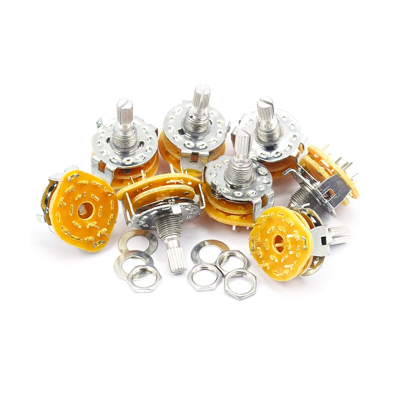 2PCS/LOT RS25 6mm Knurl Shaft Panel Mount 1P11T 2P... – Grandado