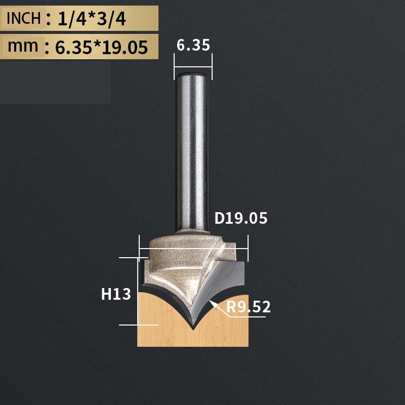 Tideway Point Cutting Round Over Bit Woodworking T... – Vicedeal