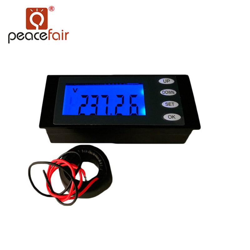 PEACEFAIR Single Phase Digital LCD Watt Meter AC 2... – Vicedeal
