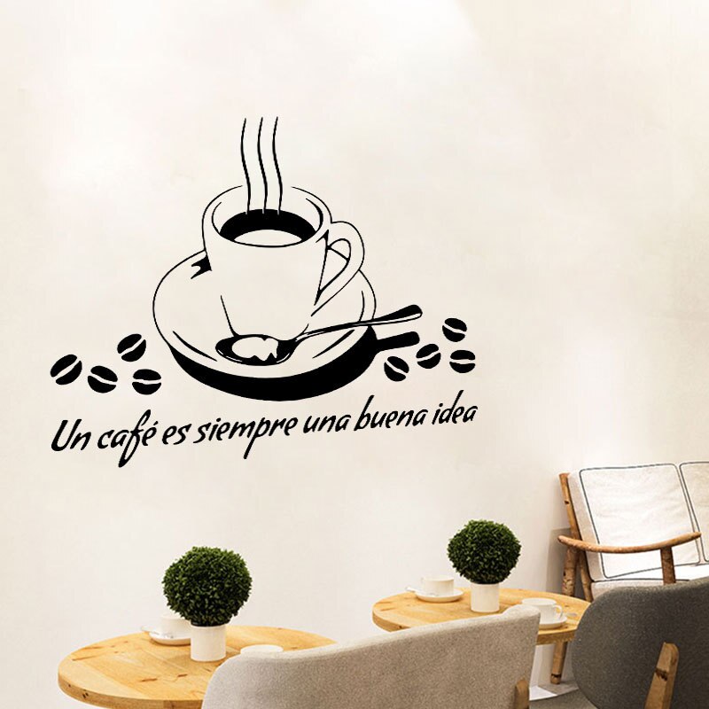 Un cafe es sirmpre una buena idea wall sticker Liv... – Grandado