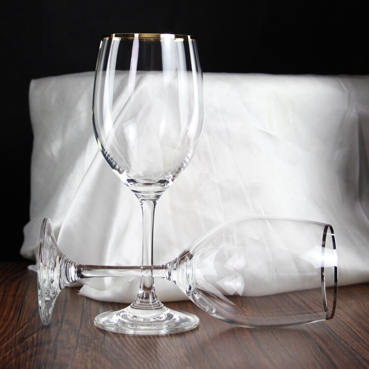 home decoration gold rim red wine glass classic tr... – Grandado