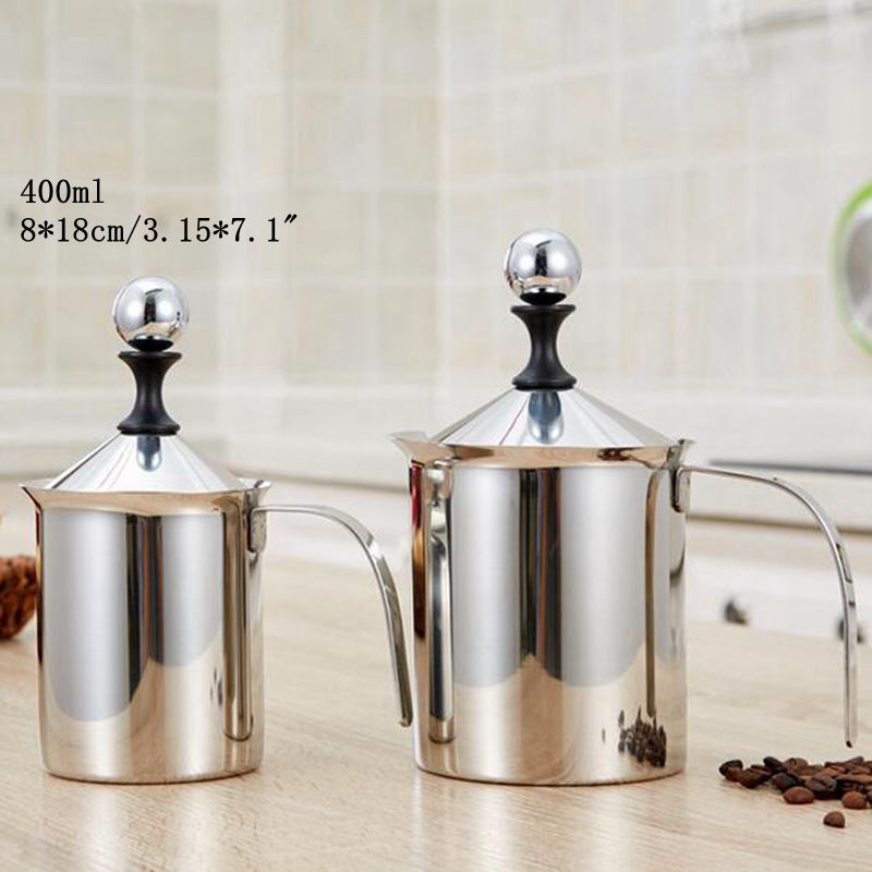 Milk Frother Hand Pump Creamer Stainless Steel Dou... – Vicedeal