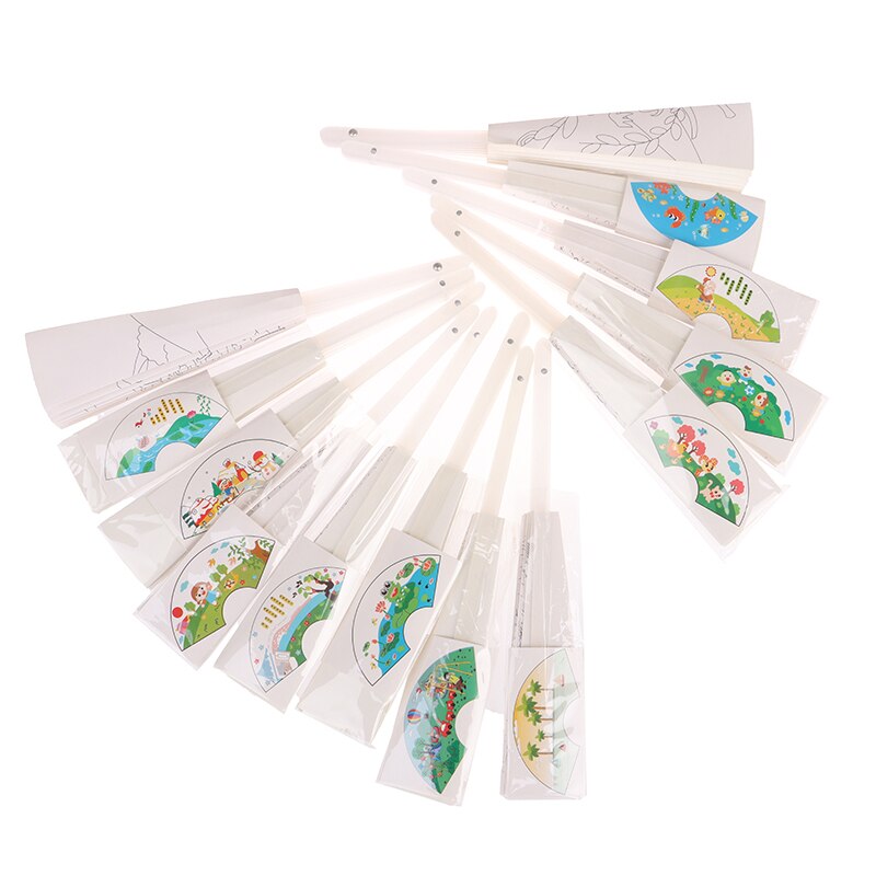 21cm Painting Summer Fan DIY Toys Art Craft Toy Fo... – Grandado