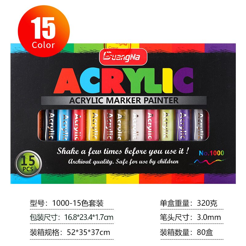 36 Color Acrylic Marker Pen Boxed Water-based Graf... – Vicedeal