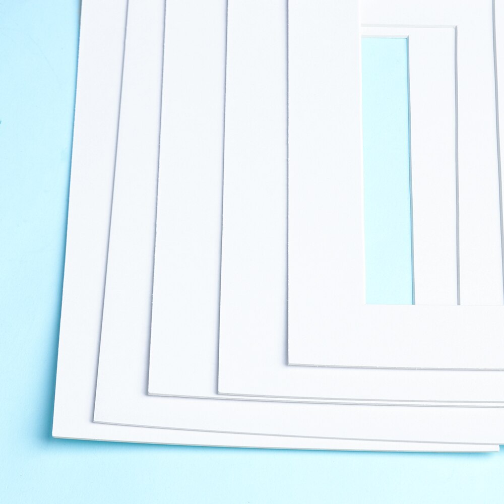 5PCS/Lot White Photo Mats Rectangle Paper Mounts U... – Grandado