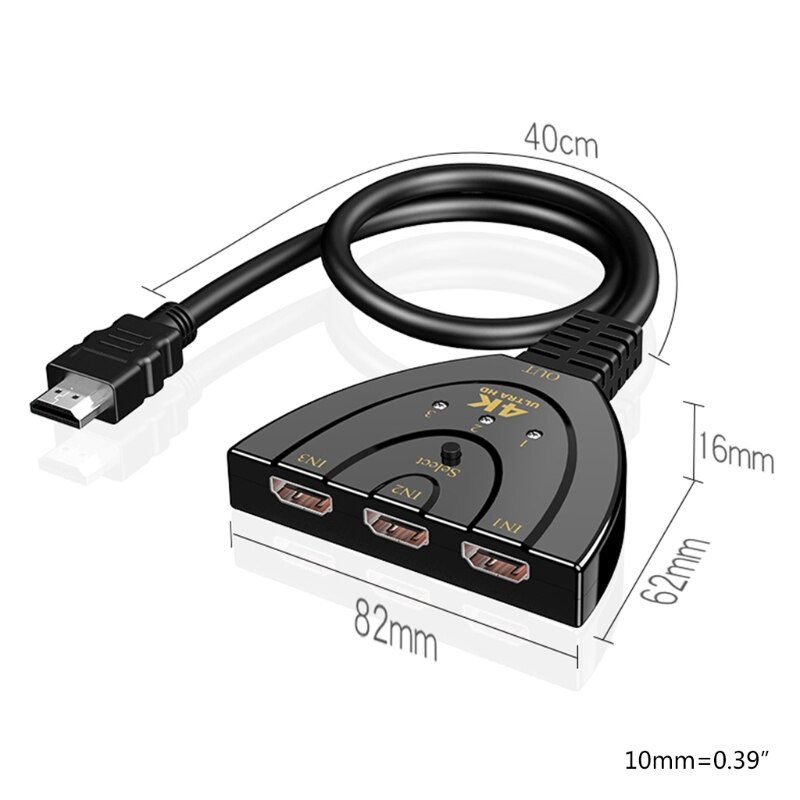 3D Mini 3 puertos HDMI Compatible con Switcher Spl... – Grandado