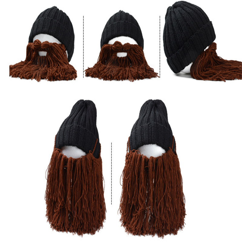 Novelty Knitted Autumn Winter Men Caps Viking Bean... – Grandado