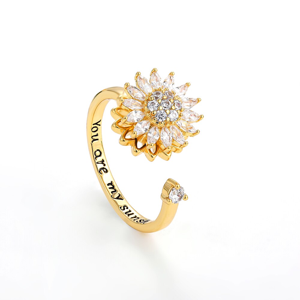 You Are My Sunshine Sunflower Spinner Ring Rotate ... – Grandado