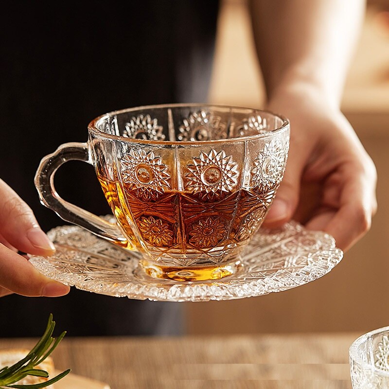 Vintage Relief Flower Pattern Coffee Mugs Luxury W... – Vicedeal