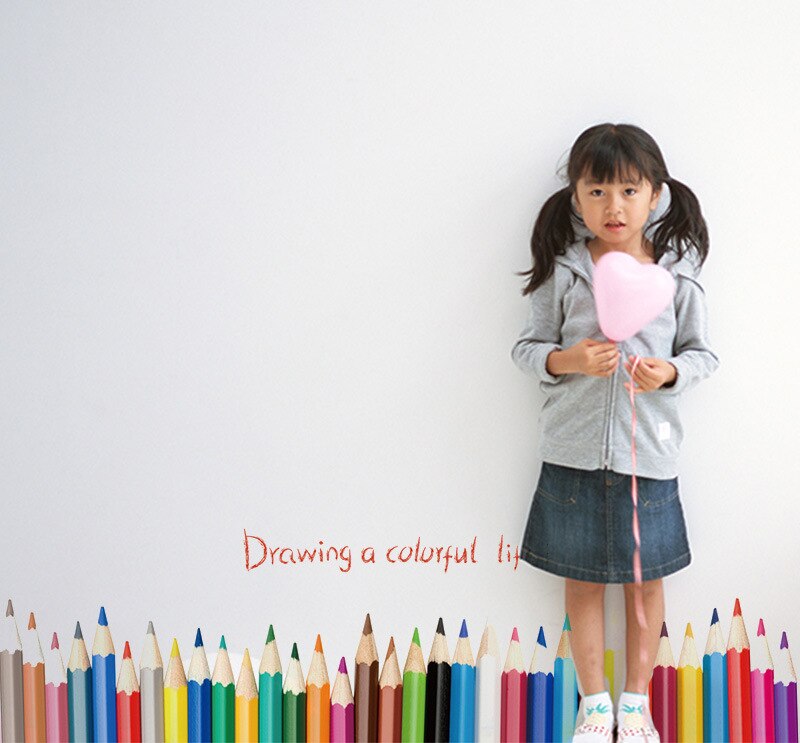 colorful pencil wall sticker for kids rooms Drawin... – Grandado