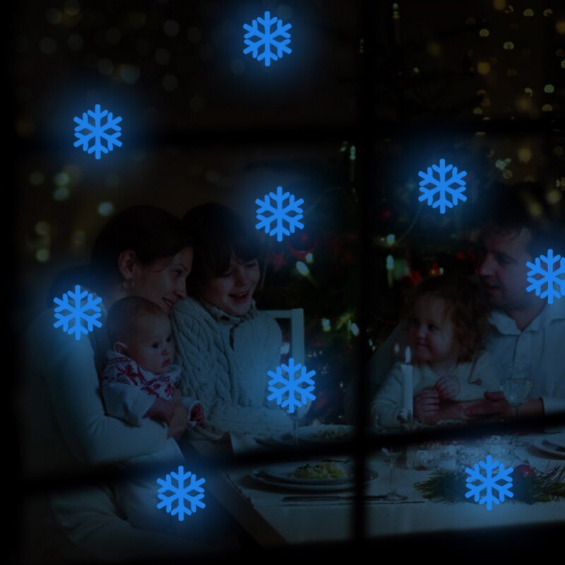 Window Christmas Wall Stickers Glitter Effect Snow... – Grandado