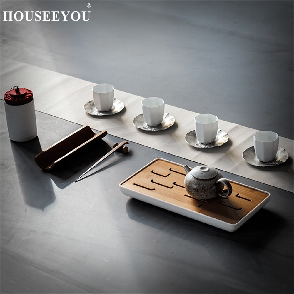 Chinese Kung Fu Natural Bamboo Tea Trays with Drai... – Grandado