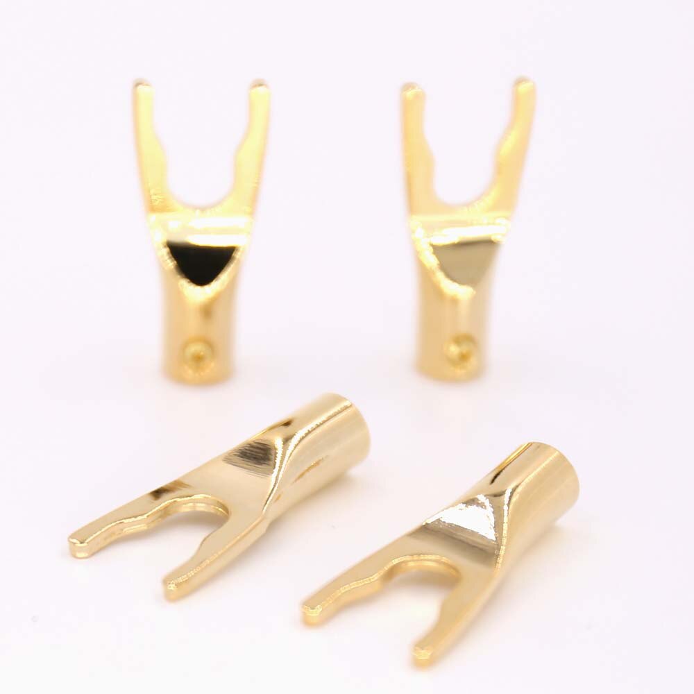8pcs 24K Gold Plated Copper Spade Plug Speaker Cab... – Vicedeal