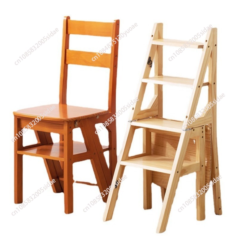 Solid Wood Ladder Chair Household Ladder Chair Fol... – Grandado