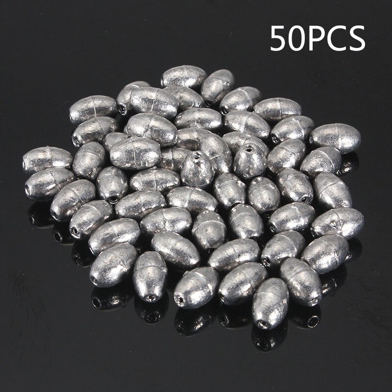 50 Pcs Fishing Olive Shape Rig Sinkers Net Weight ... – Vicedeal