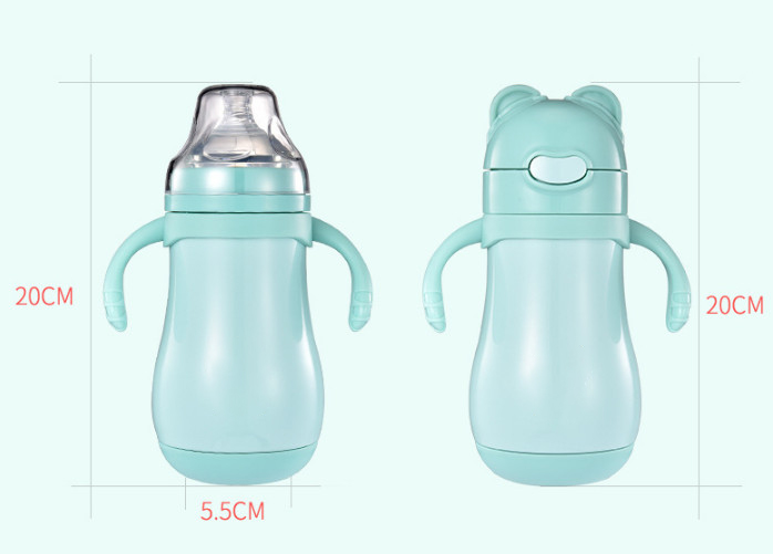 280ml Baby with 2 Cup lid Feeding Cup Stainless St... – Grandado