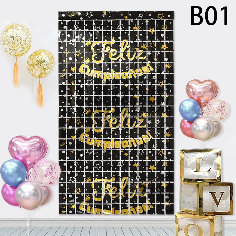 2M Happy Birthday Sequin Backdrop Decor Curtain Fo... – Vicedeal