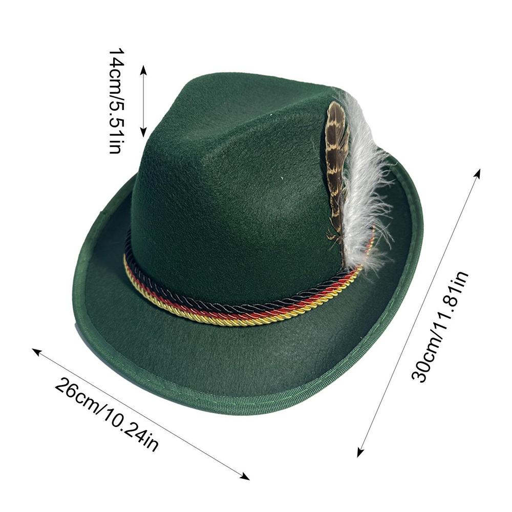 Alpine Hats with Feather Soft Oktoberfest German H... – Vicedeal