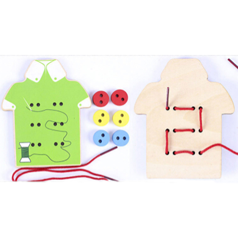Baby Wooden Threading Board Lacing Toys Children D... – Grandado