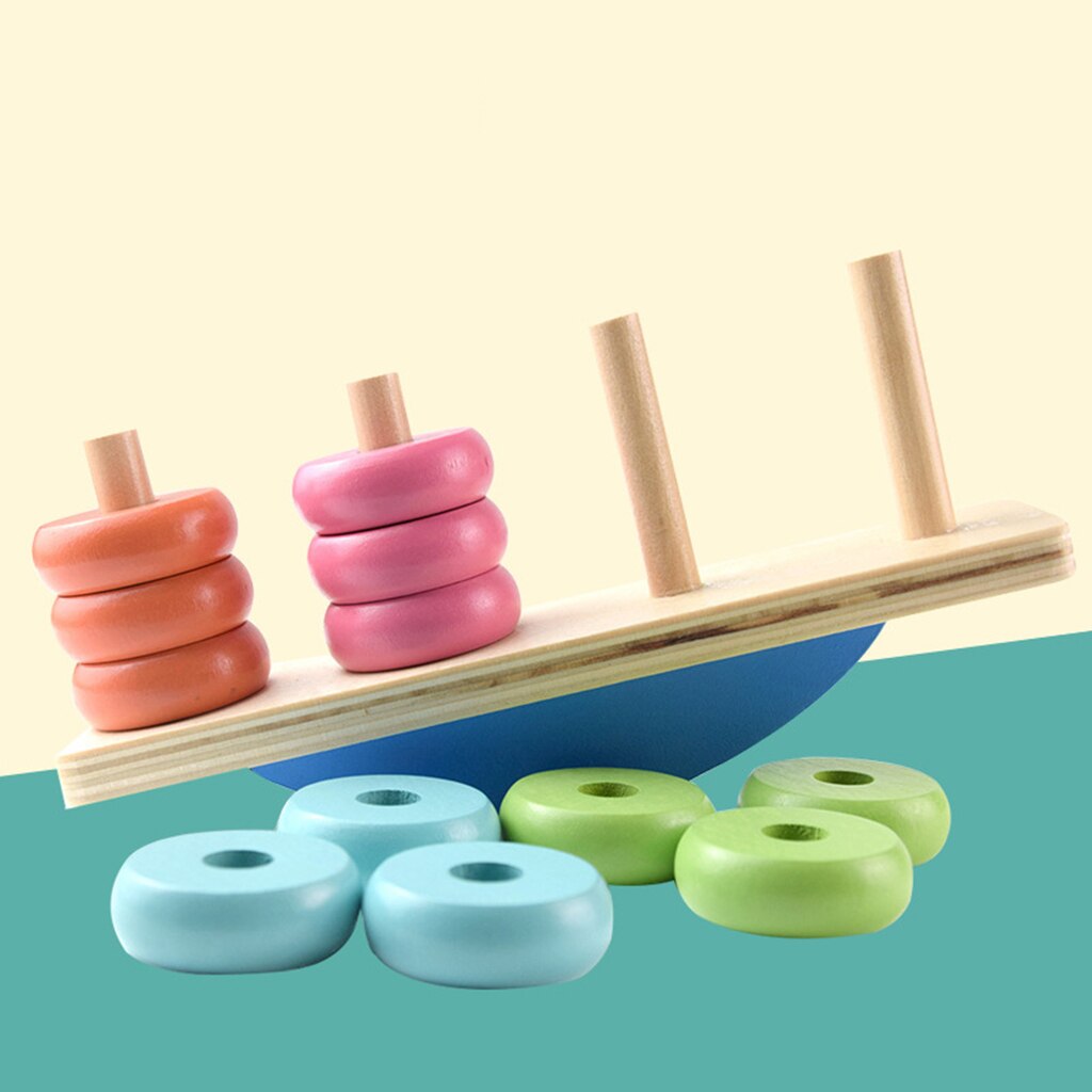 Stacking Rings Stacker with Wooden Colorful Smooth... – Vicedeal