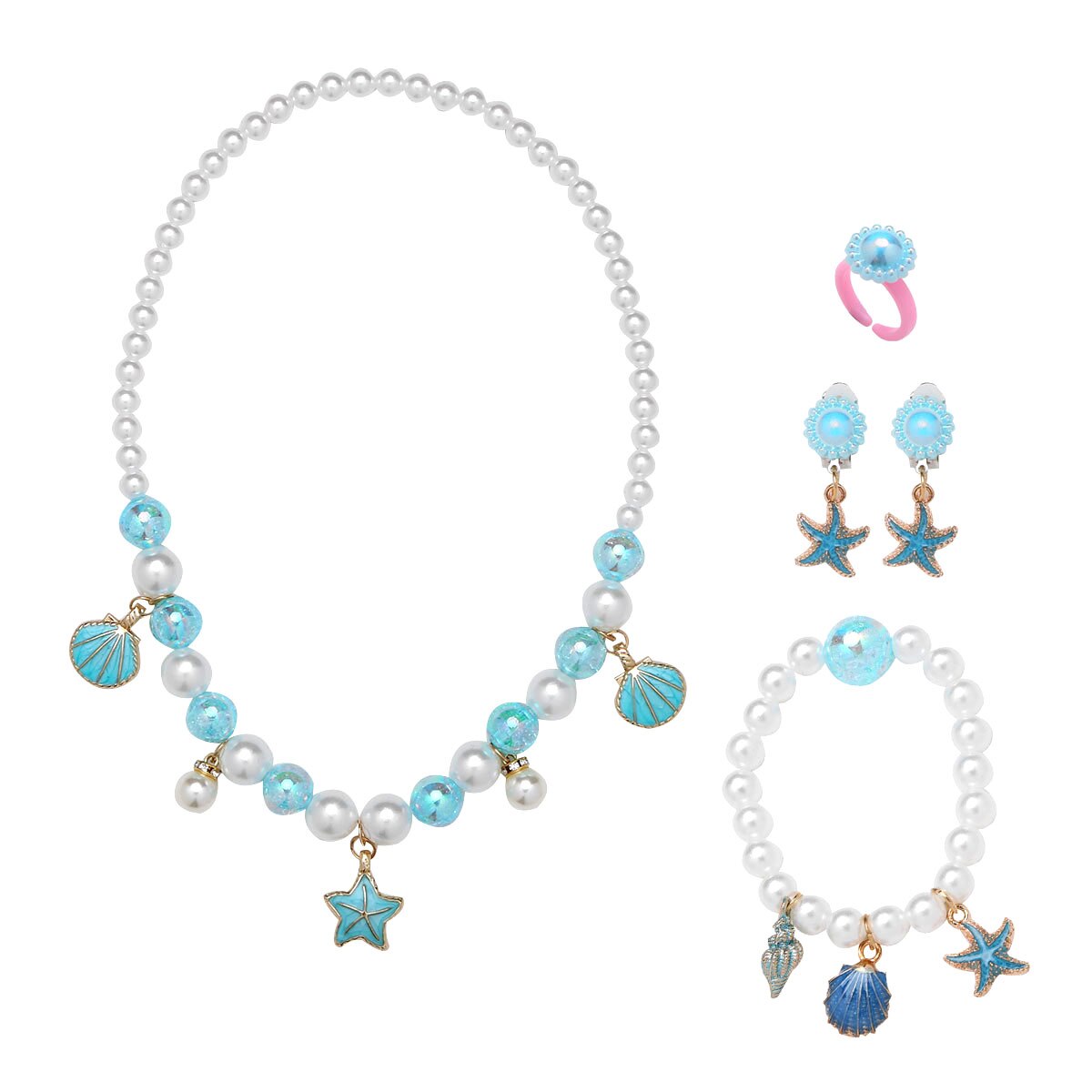 5Pc Kids Meisjes Mermaid Oceaan Serie Parel Kettin... – Vicedeal