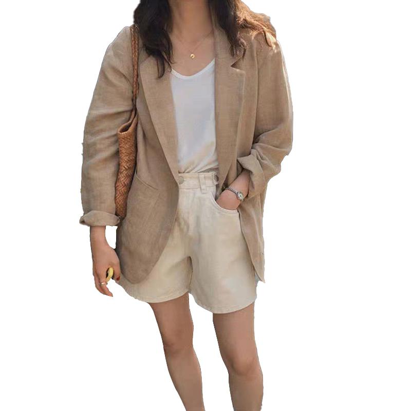 Missky dameslazers effen kleur lange mouwen losse ... – Vicedeal