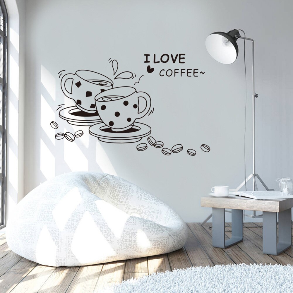 I Love Coffee Wall Sticker Coffee Cup Home Decorat... – Grandado