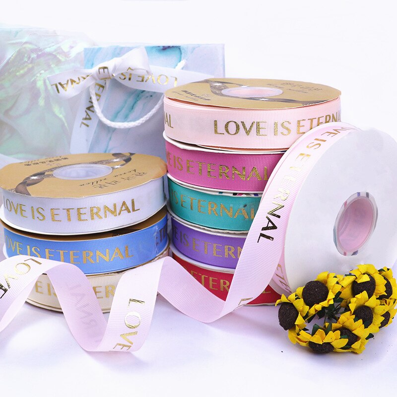 25mm 5Yards Ribbon Bronzing English Letters Printe... – Grandado