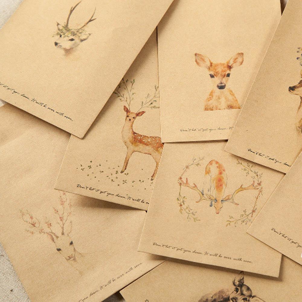 10 PCS/pack DIY Deer Envelope Cute Retro Kraft Pap... – Grandado