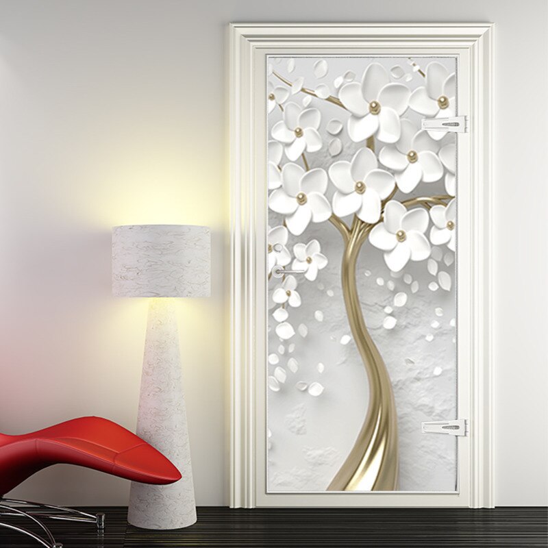 Imitation 3D Door Paste Wall Paste Golden Relief W... – Grandado