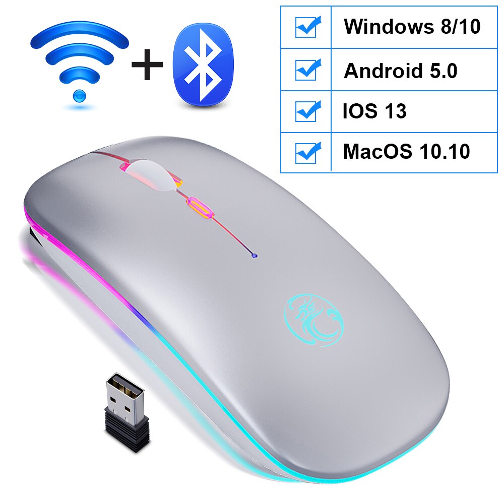 Wireless Mouse RGB Bluetooth Mouse Wireless Comput... – Vicedeal