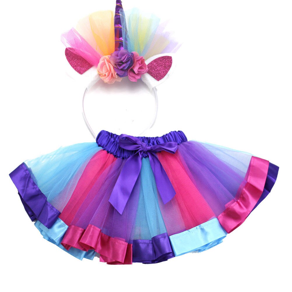 Brand Kid Baby Girls Rainbow Tutu Skirt Unicorn He... – Grandado