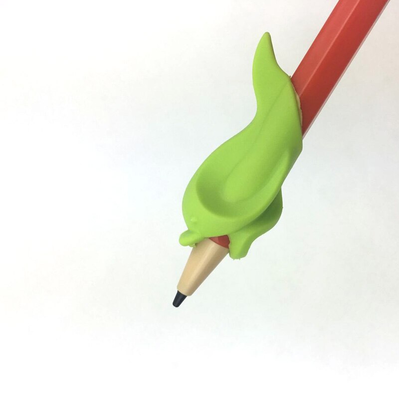 Candy-colored silicone dolphin Pen And Pencil Grip... – Grandado