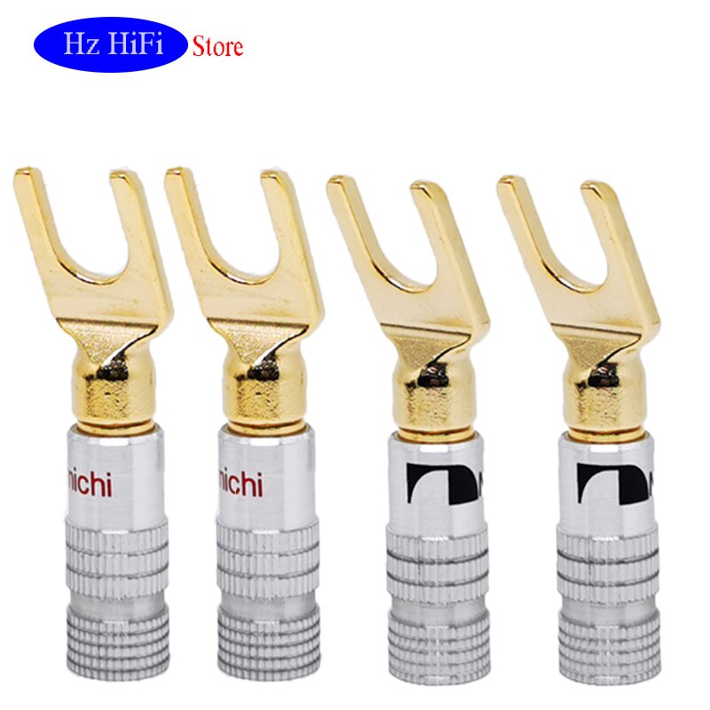 4Pair/8pcs Gold plated Y U Shape Banana Plug Audio... – Grandado